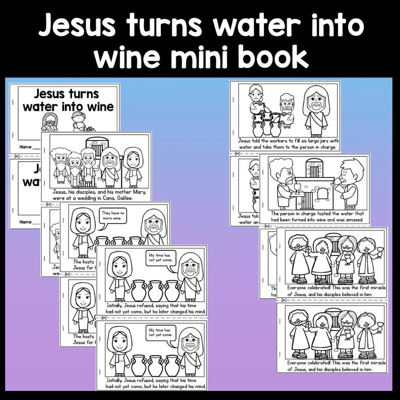 Jesus Turns Water Into Wine Activities! {craft, Coloring Page, Story ...