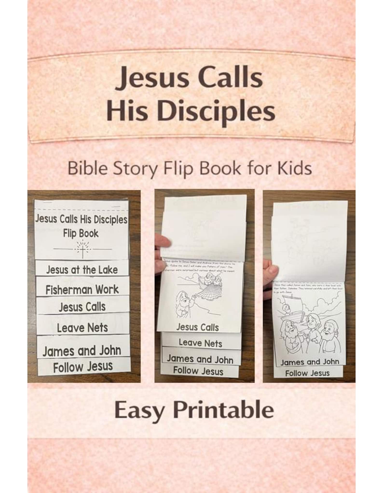 Jesus Calls His Disciples Sunday School Bible Craft Kids {easy Flipbook ...