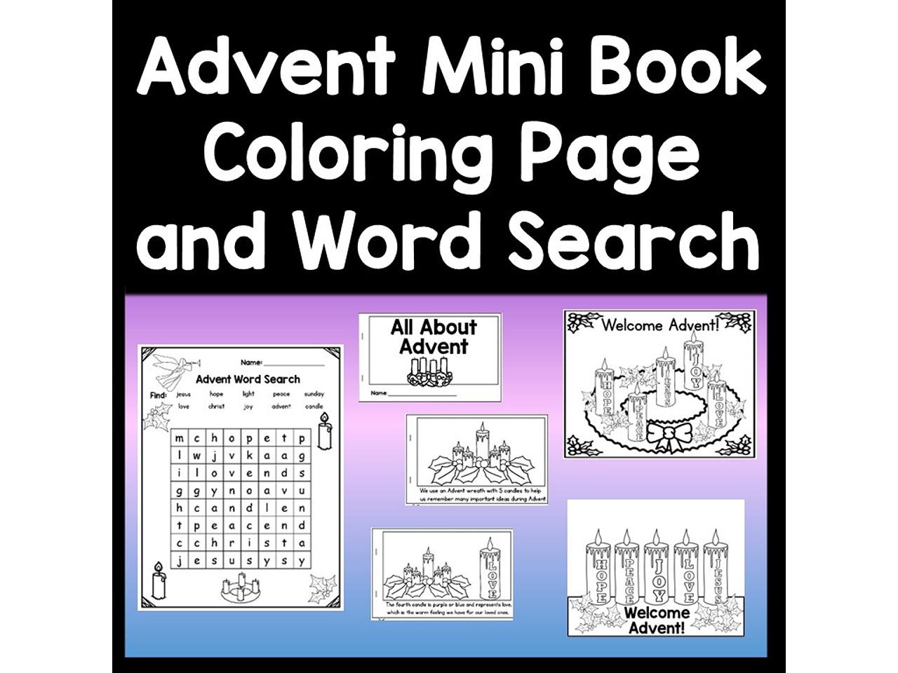 Advent Activities for Kids {word Search, Coloring Page, Book, Craft ...