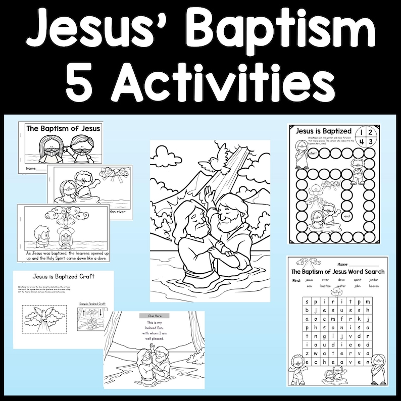 Baptism of Jesus for Kids {craft, Coloring Page, Story Book} Jesus is ...