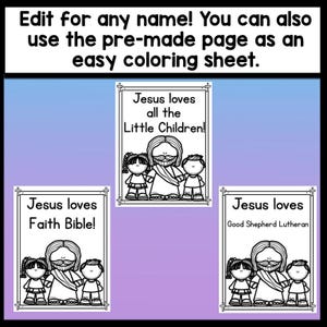 Jesus Loves the Little Children Coloring Page With Editable Text ...