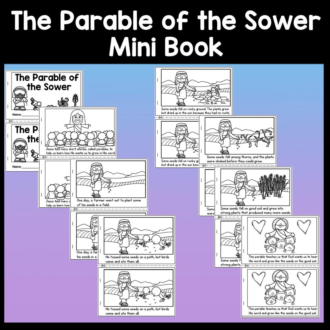 The Parable of the Sower Activities {craft, Coloring Page, Story Book ...