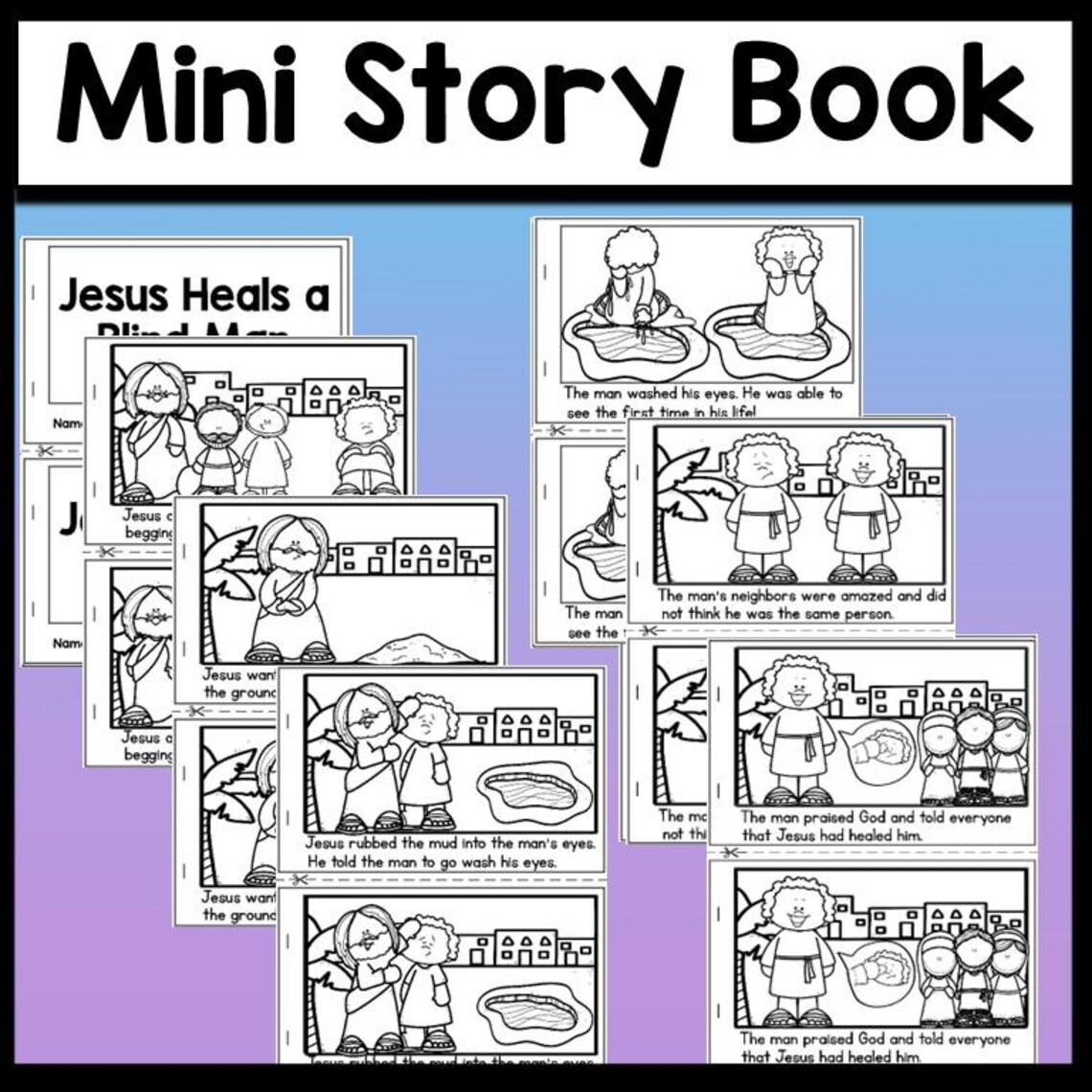 Jesus Heals a Blind Man Activities {craft, Coloring Page, Story Book ...