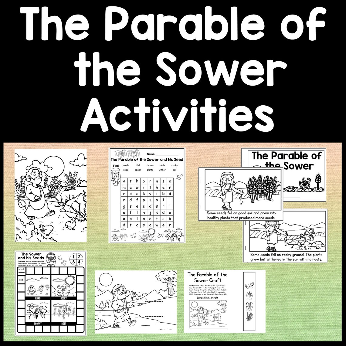 The Parable of the Sower Activities {craft, Coloring Page, Story Book ...