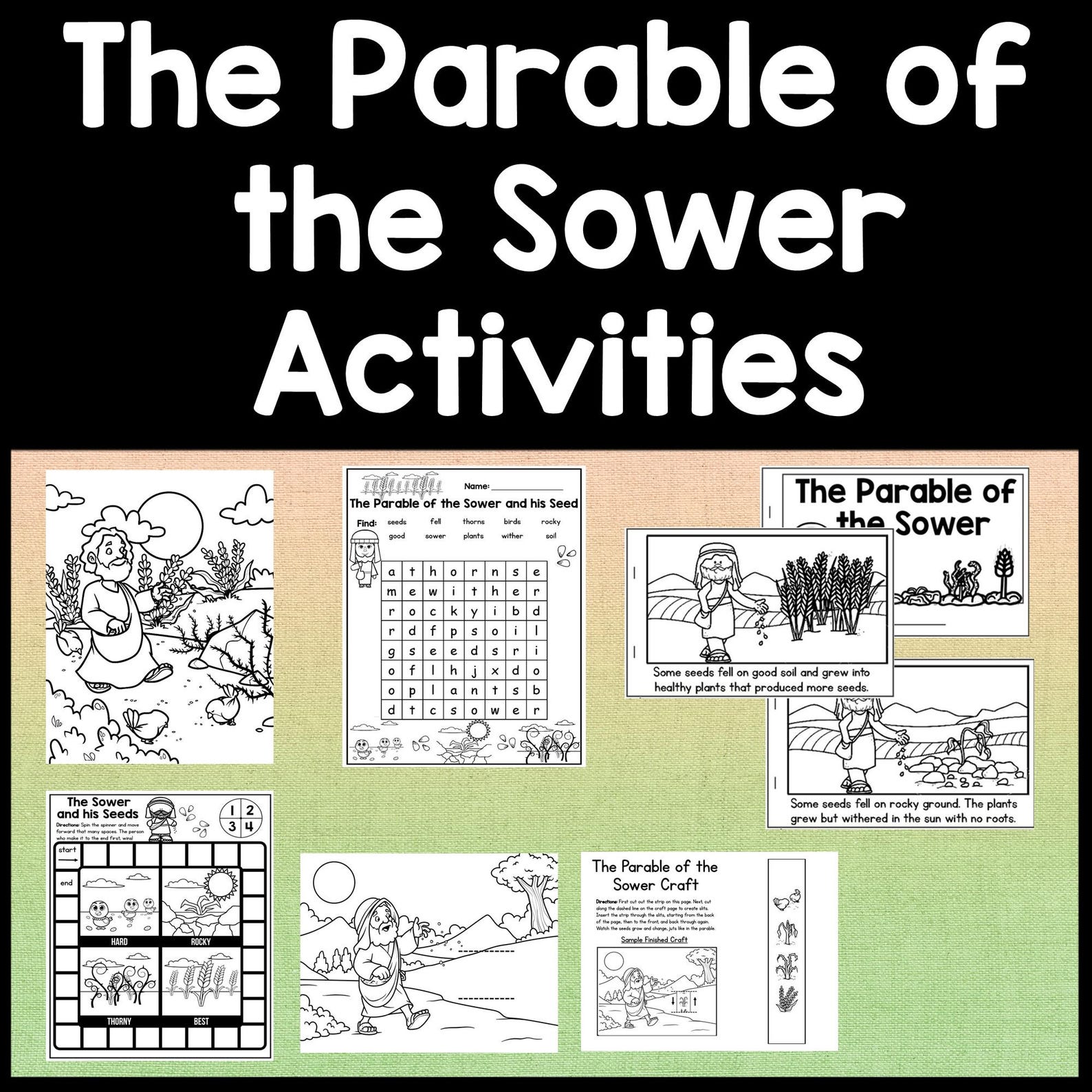 The Parable of the Sower Activities {craft, Coloring Page, Story Book ...