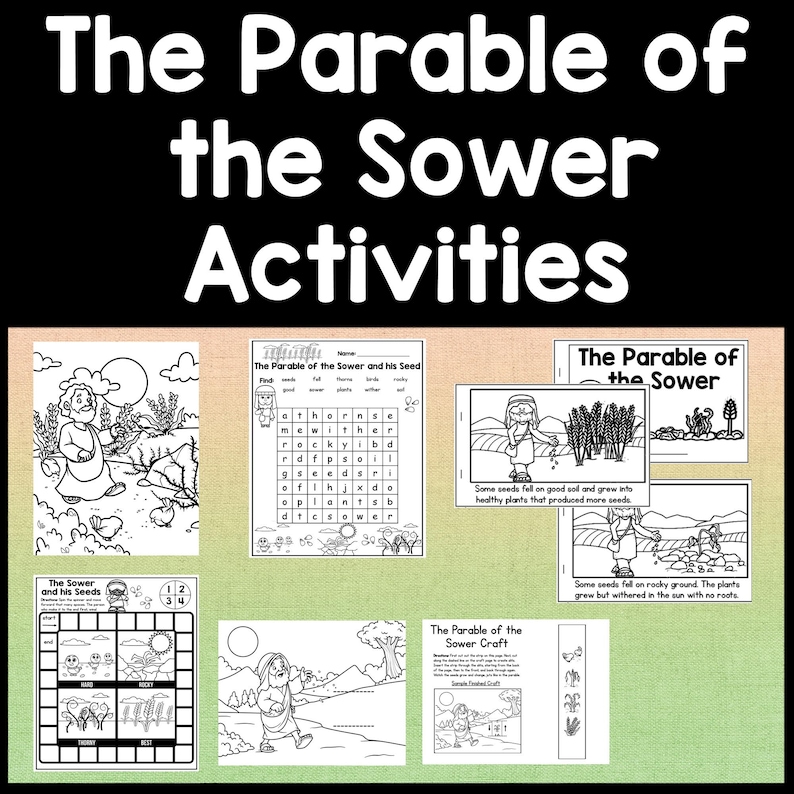 The Parable of the Sower Activities {craft, Coloring Page, Story Book ...