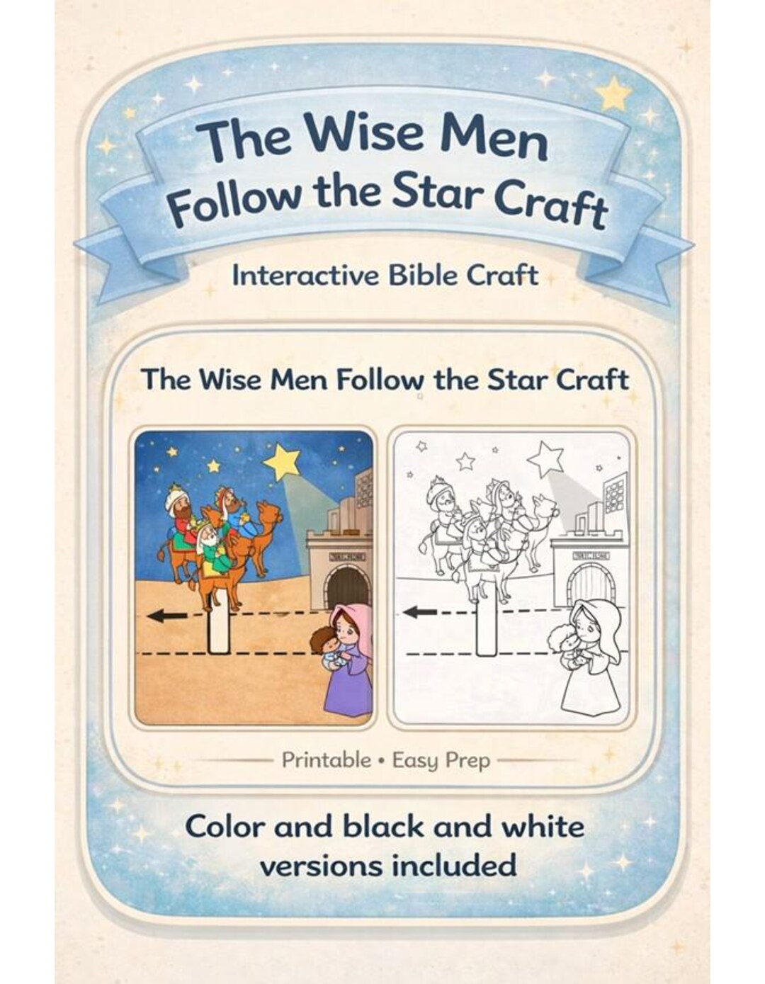 Epiphany Craft Printable {color & B/W!} Christmas Sunday School Lesson ...