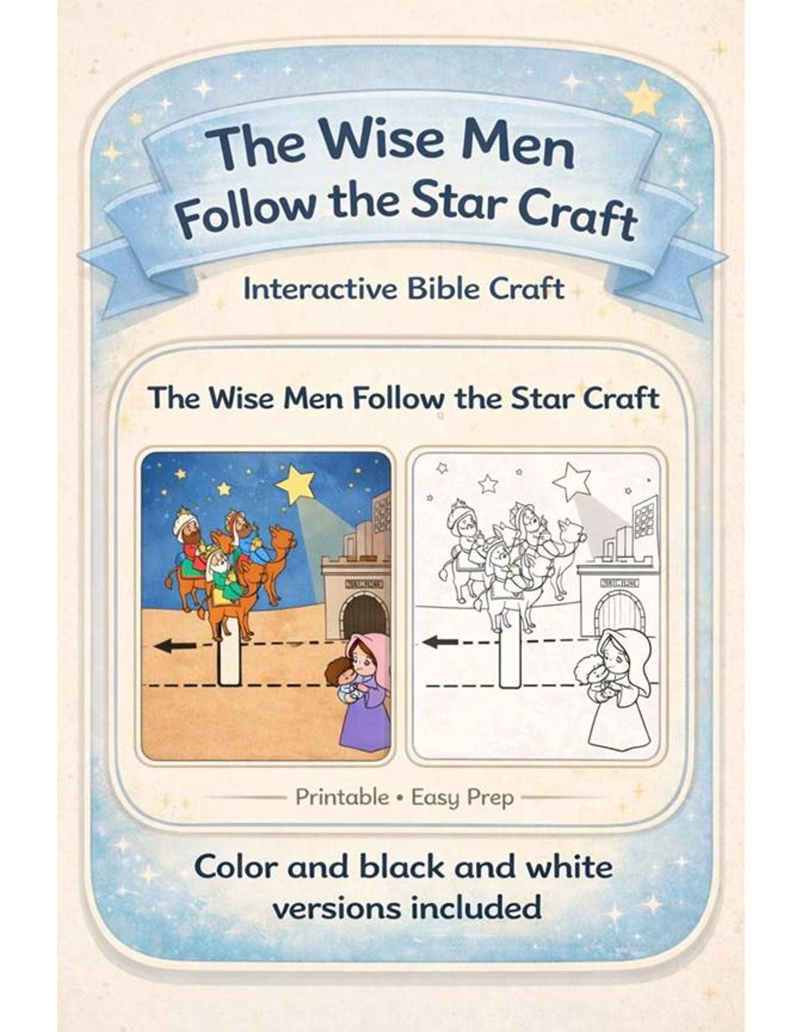Epiphany Craft Printable {color & B/W!} Christmas Sunday School Lesson ...