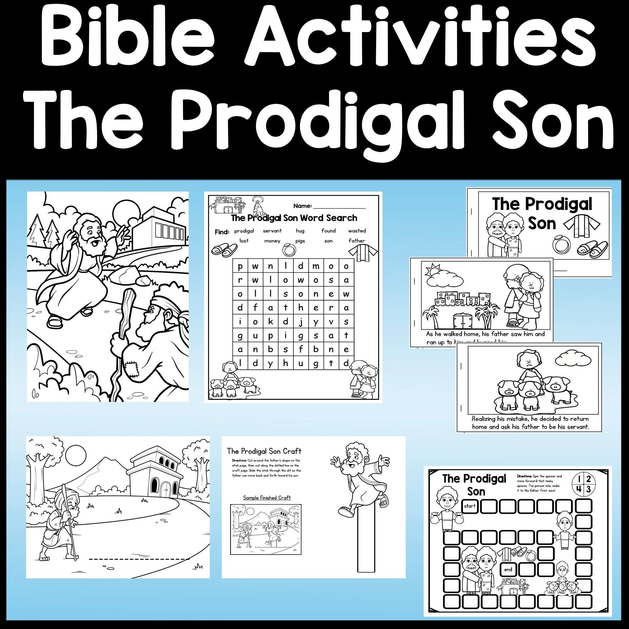 The Parable of the Prodigal Son Returning Activities for Kids {coloring ...