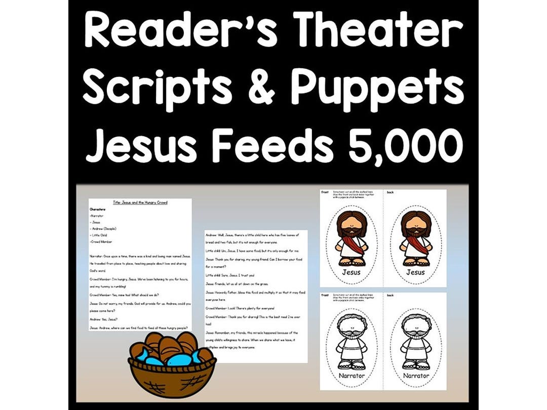 Jesus Feeds 5000 Reader's Theater skit and Puppets for 5-9 Speaking ...