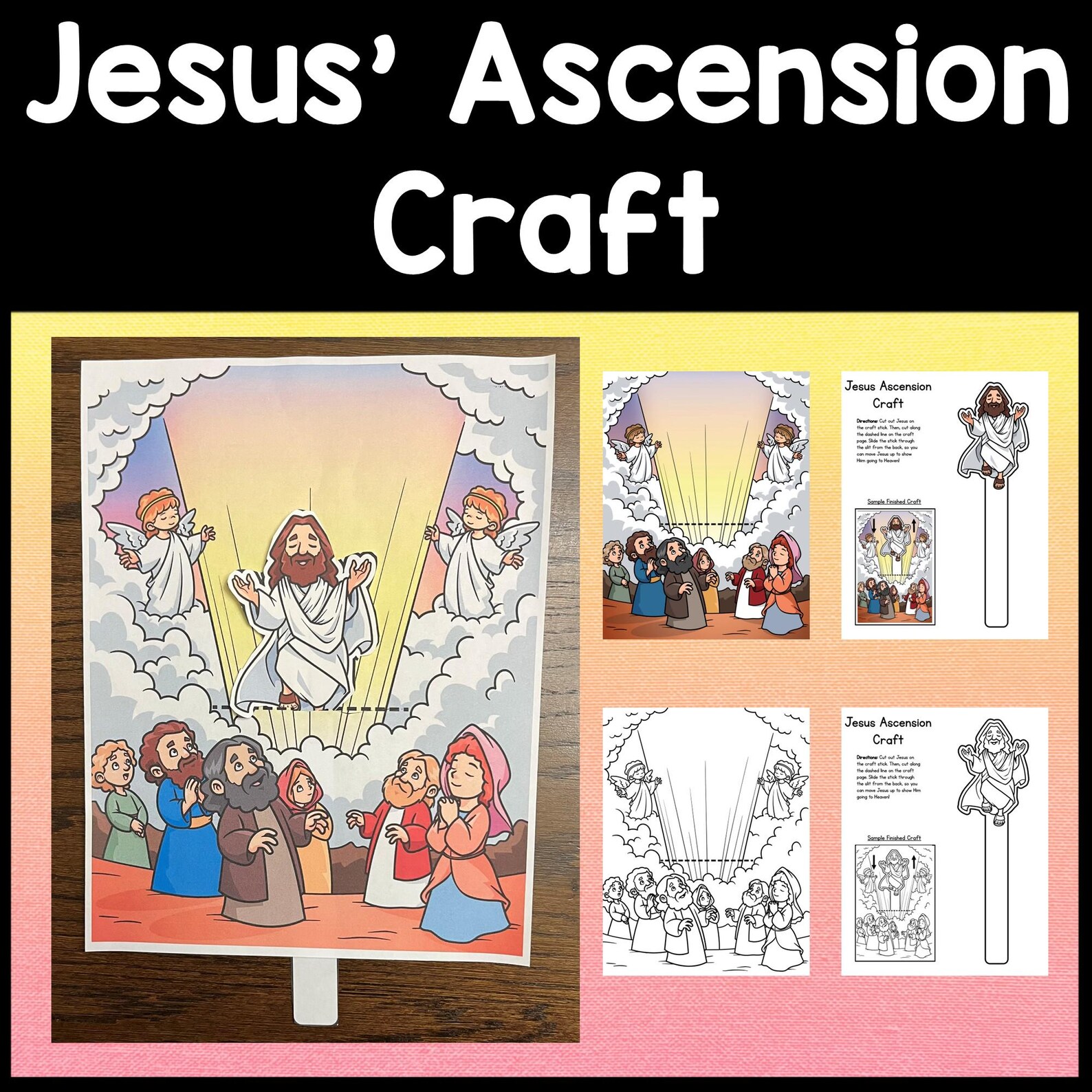 Jesus Ascension Craft for Kids | Easy Easter Craft | Jesus Ascending ...