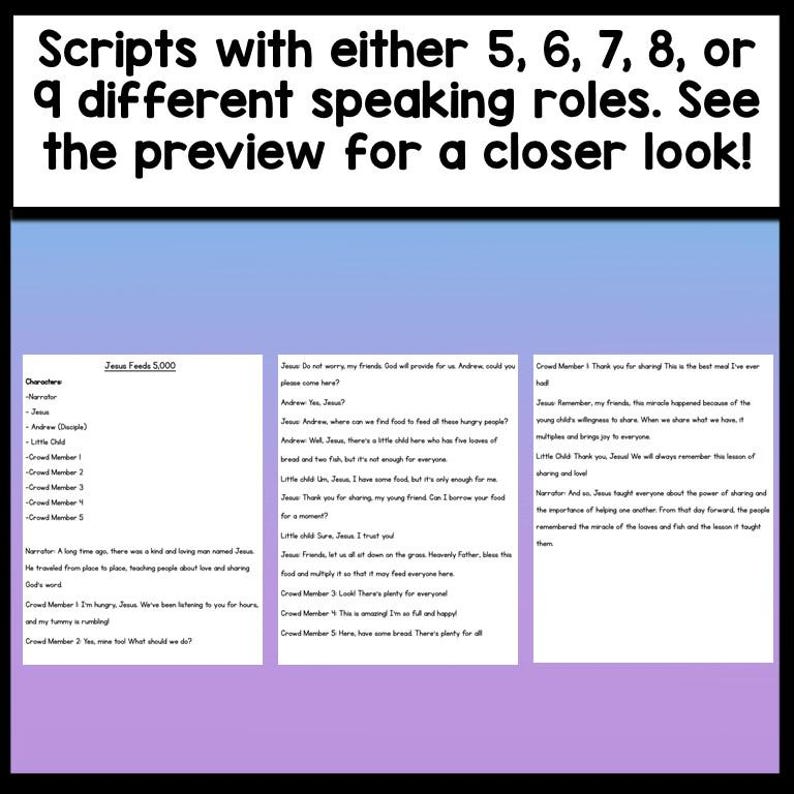 Jesus Feeds 5000 Reader's Theater skit and Puppets for 5-9 Speaking ...