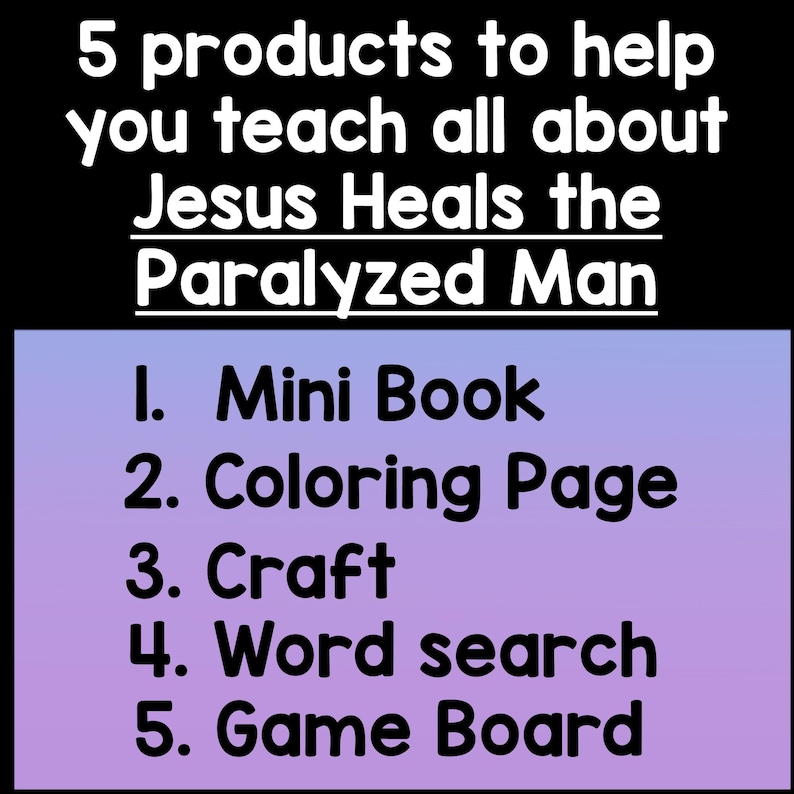 Jesus Heals the Paralyzed Man Activities {5 Activities Coloring Page ...