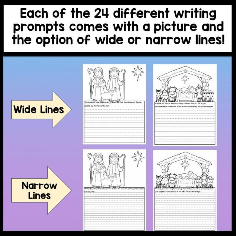 Religious Christmas Writing Prompts -editable! {24 Nativity Writing ...
