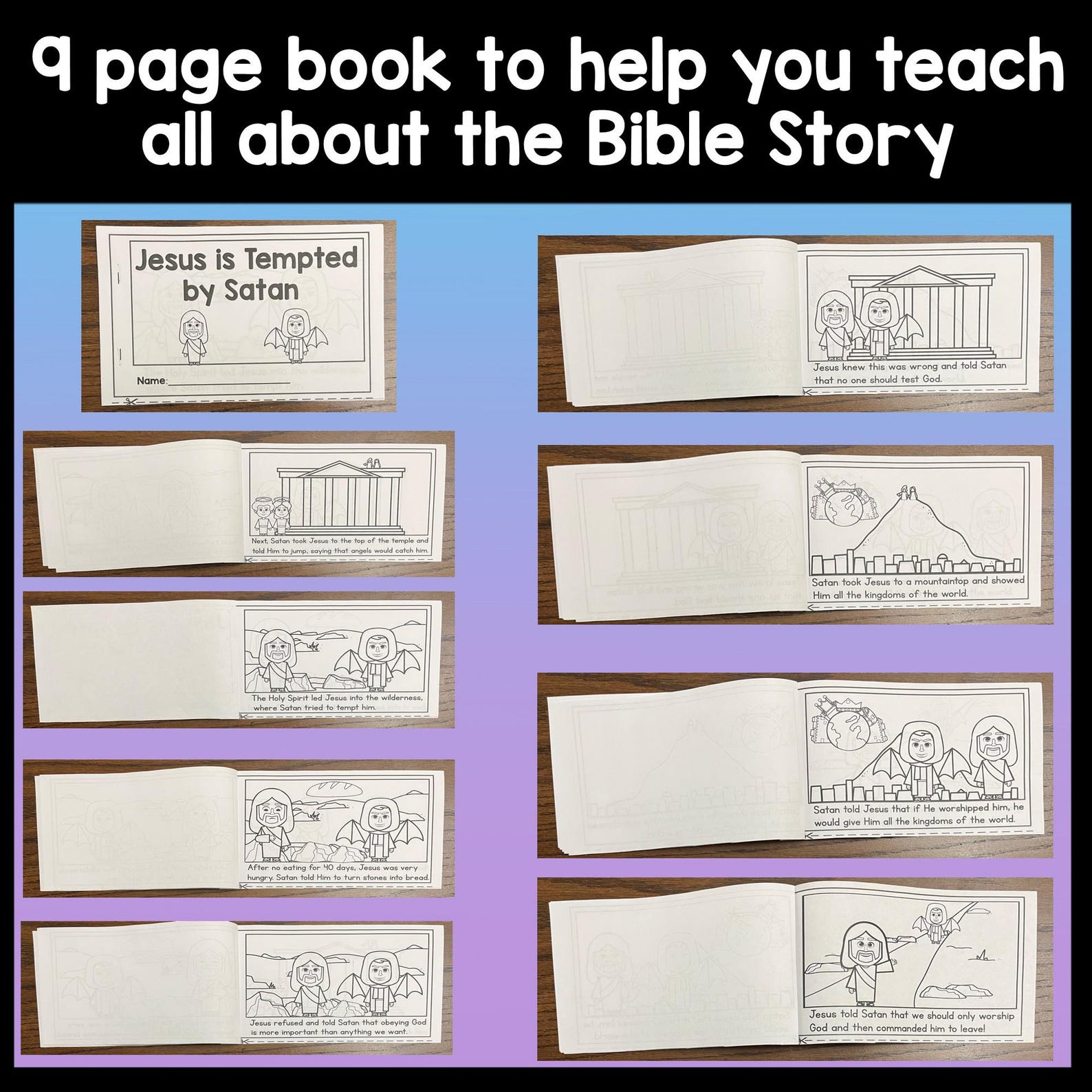 Jesus is Tempted by Satan Activities! {craft, Coloring Page, Story Book ...