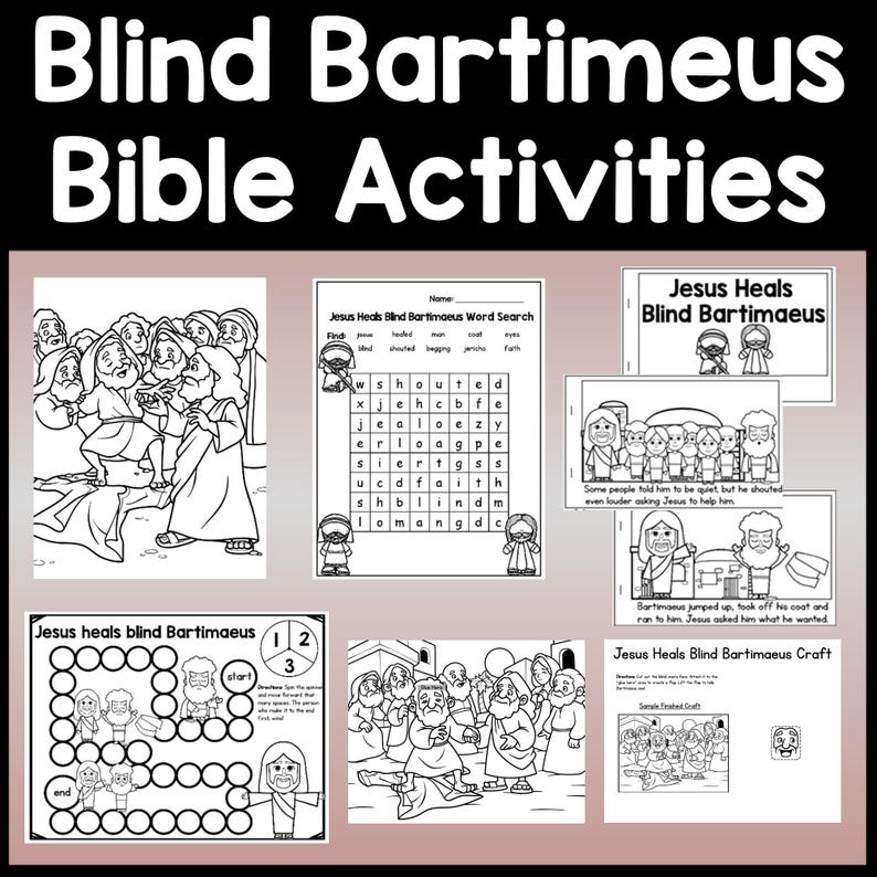 Jesus Heals Blind Bartimaeus Activities {craft, Coloring Page ...