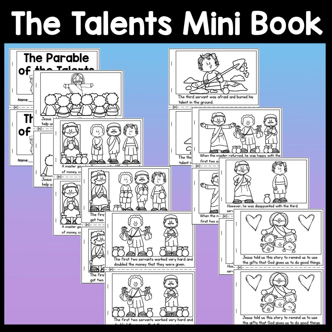 The Parable of the Talents Activities! {craft, Coloring Page, Word ...