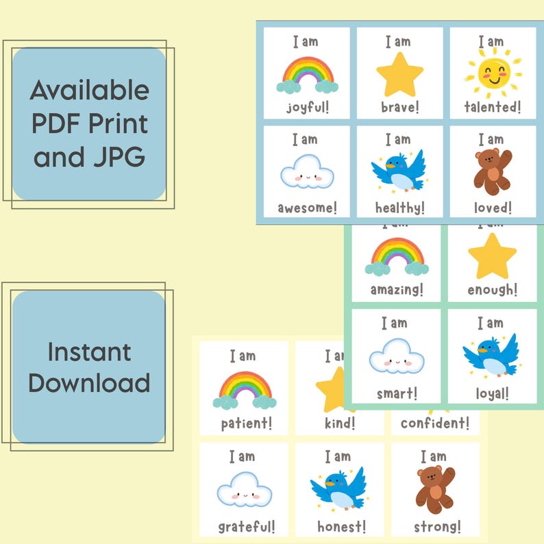 Cards Positive Affirmation for Kids Colorful Lunchbox Notes for ...