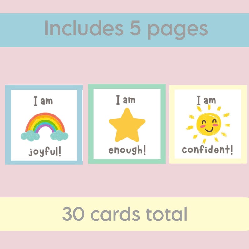 Cards Positive Affirmation for Kids Colorful Lunchbox Notes for ...