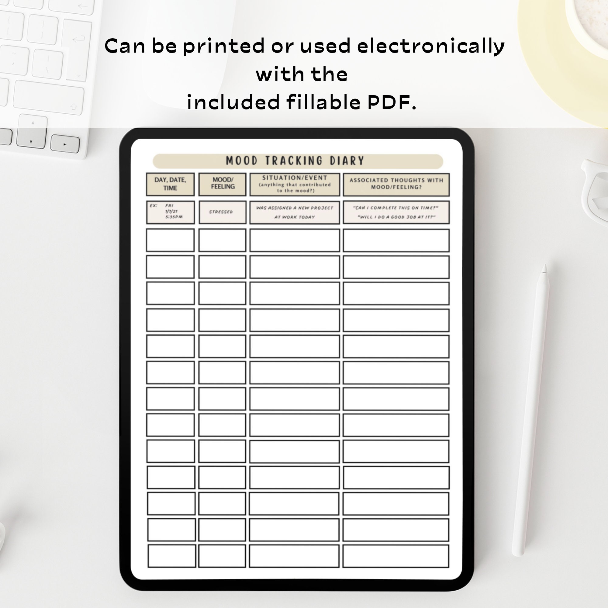 Daily Mood Tracker Printable Emotion Tracker and Feelings Journal Mood ...