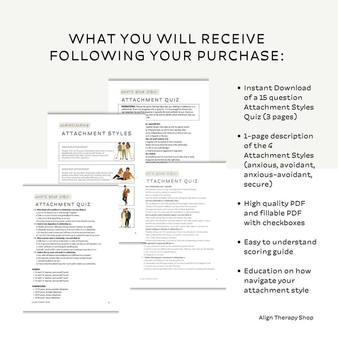 Attachment Style Quiz Therapy Worksheet Exercise for Attachment Styles ...