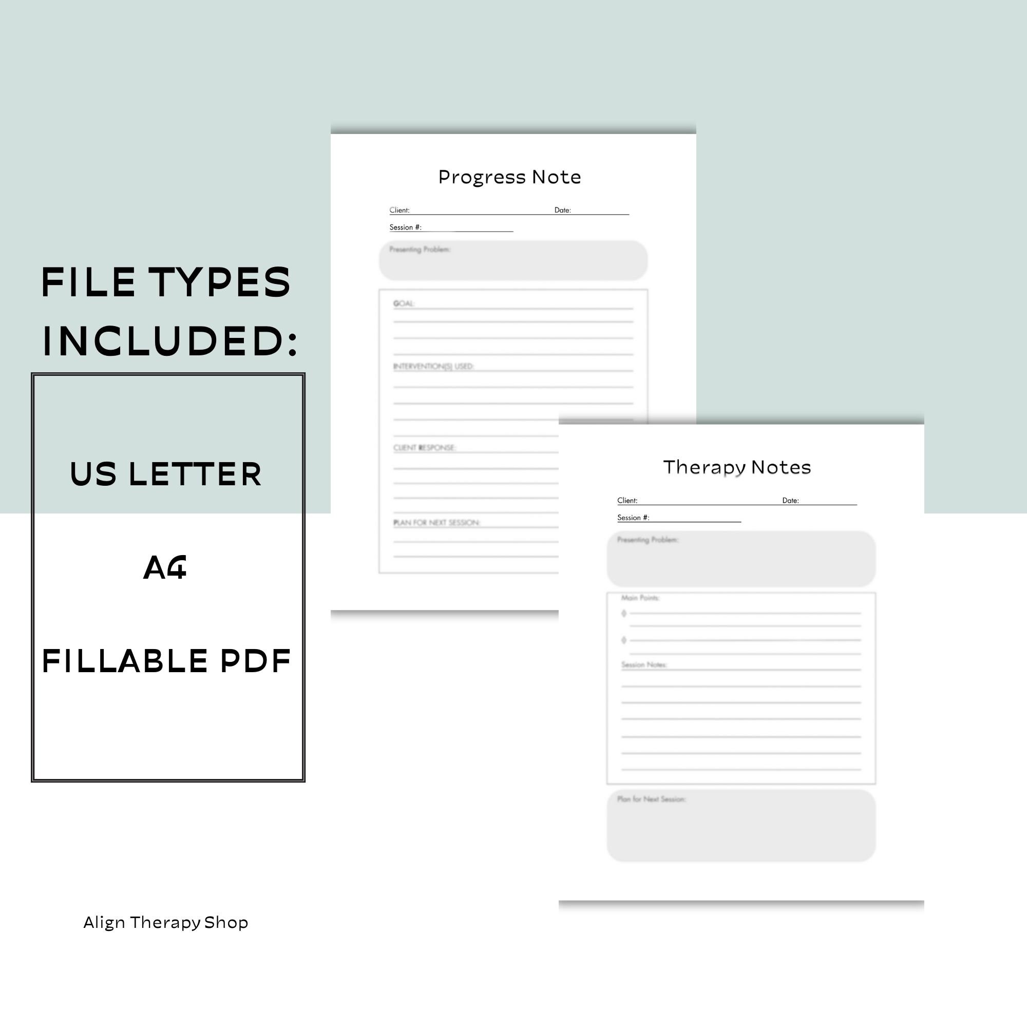 Therapist Progress Notes and Treatment Plan Template for Therapists ...