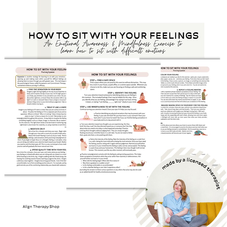 Sitting With Your Feelings, Emotional Regulation Worksheet, Mental ...