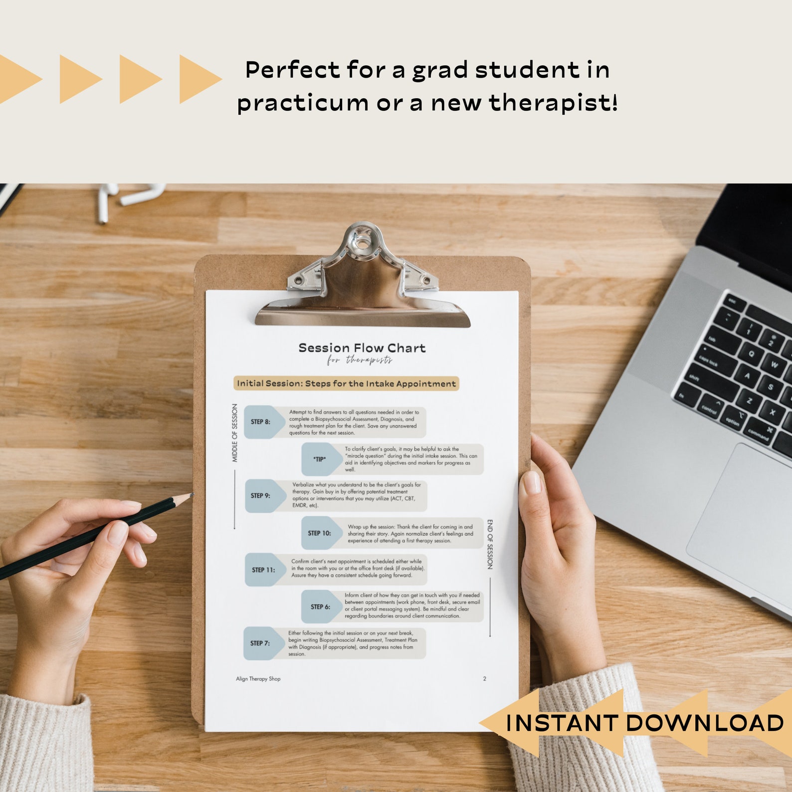 Therapy Session Flow Chart for Therapists, Social Workers, Practicum ...