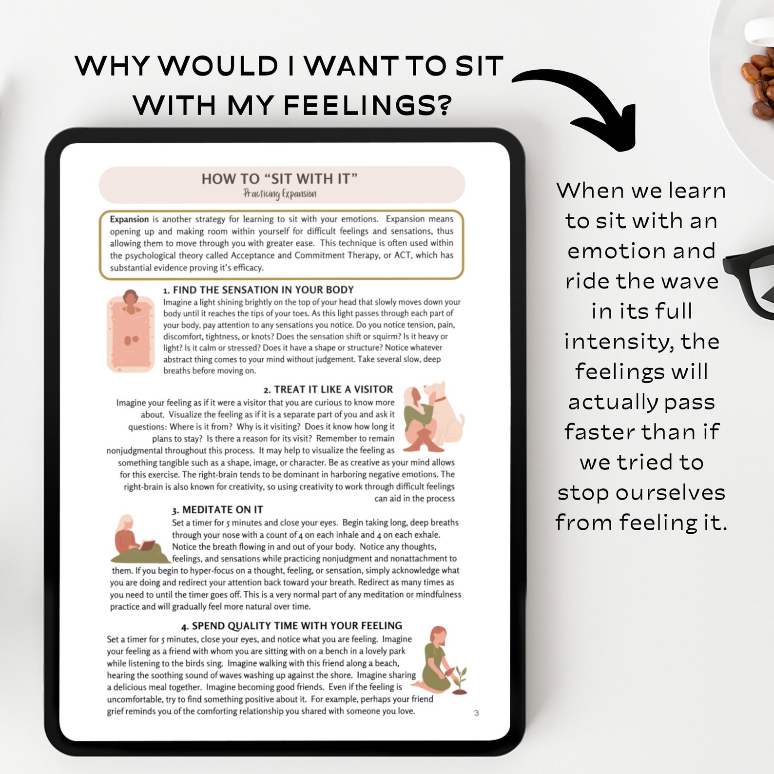 Sitting With Your Feelings, Emotional Regulation Worksheet, Mental ...