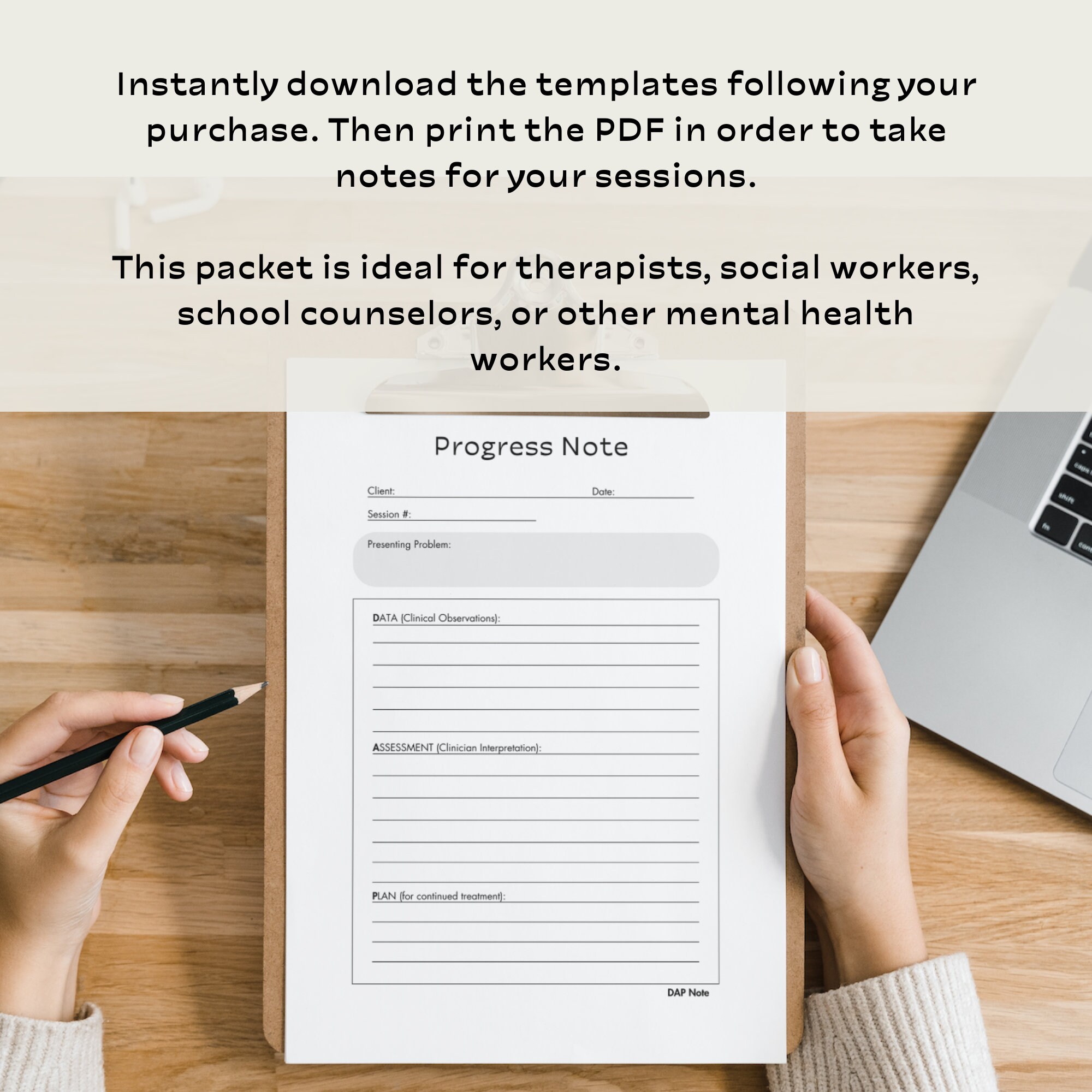 Progress Note for Therapists SOAP Style Note for Mental Health ...