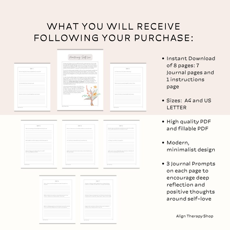 Self Love Journal, Gratitude Practice, Therapy Worksheet for Self ...