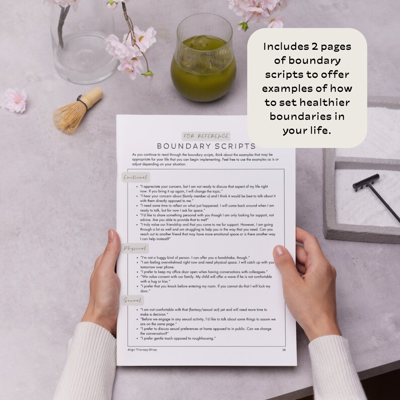 Boundaries Workbook for Adults, Boundary Setting Scripts, Self-care ...