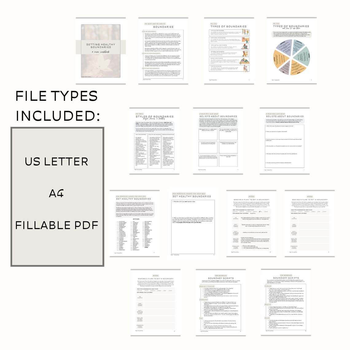 Boundaries Workbook for Adults, Boundary Setting Scripts, Self-care ...