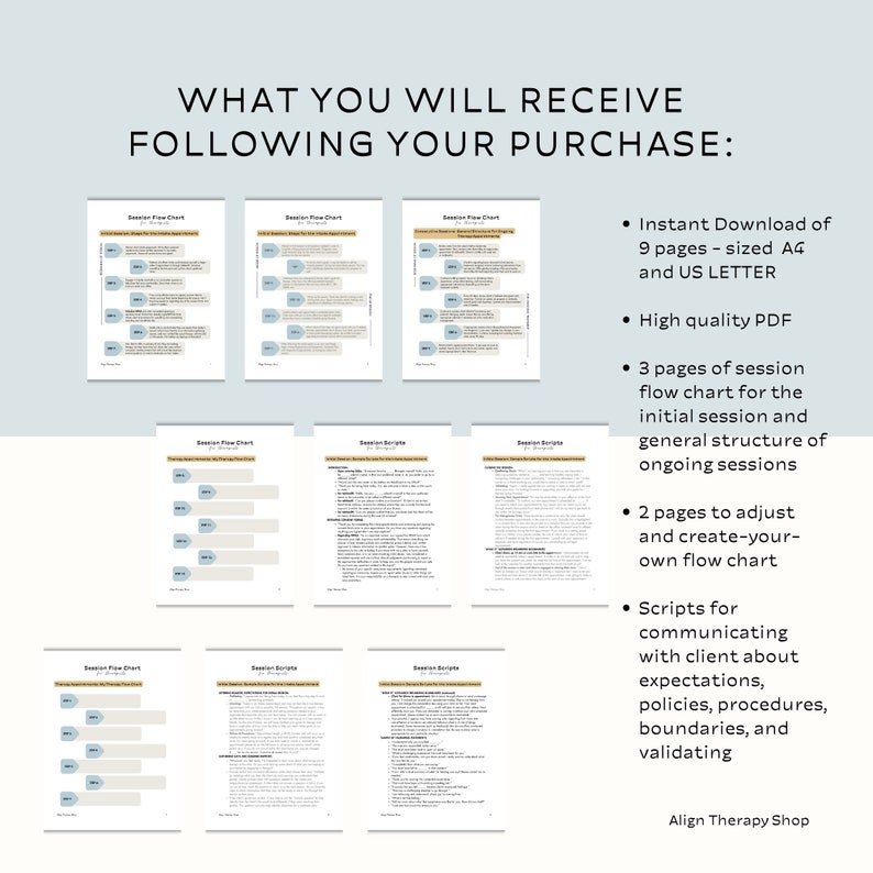 Therapy Session Flow Chart for Therapists, Social Workers, Practicum ...