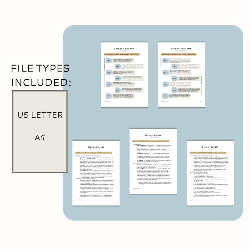 Therapy Session Flow Chart for Therapists, Social Workers, Practicum ...