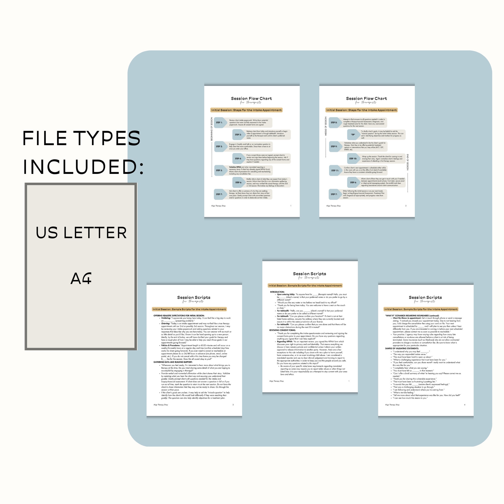 Therapy Session Flow Chart for Therapists, Social Workers, Practicum ...