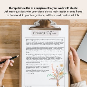Self Love Journal, Gratitude Practice, Therapy Worksheet for Self ...