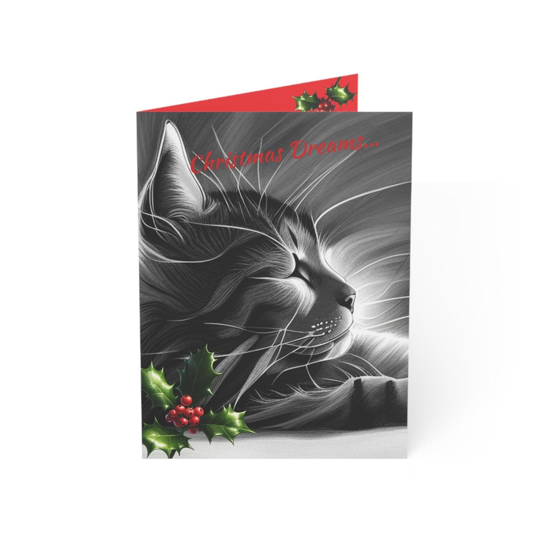Christmas Cat Cards - Etsy