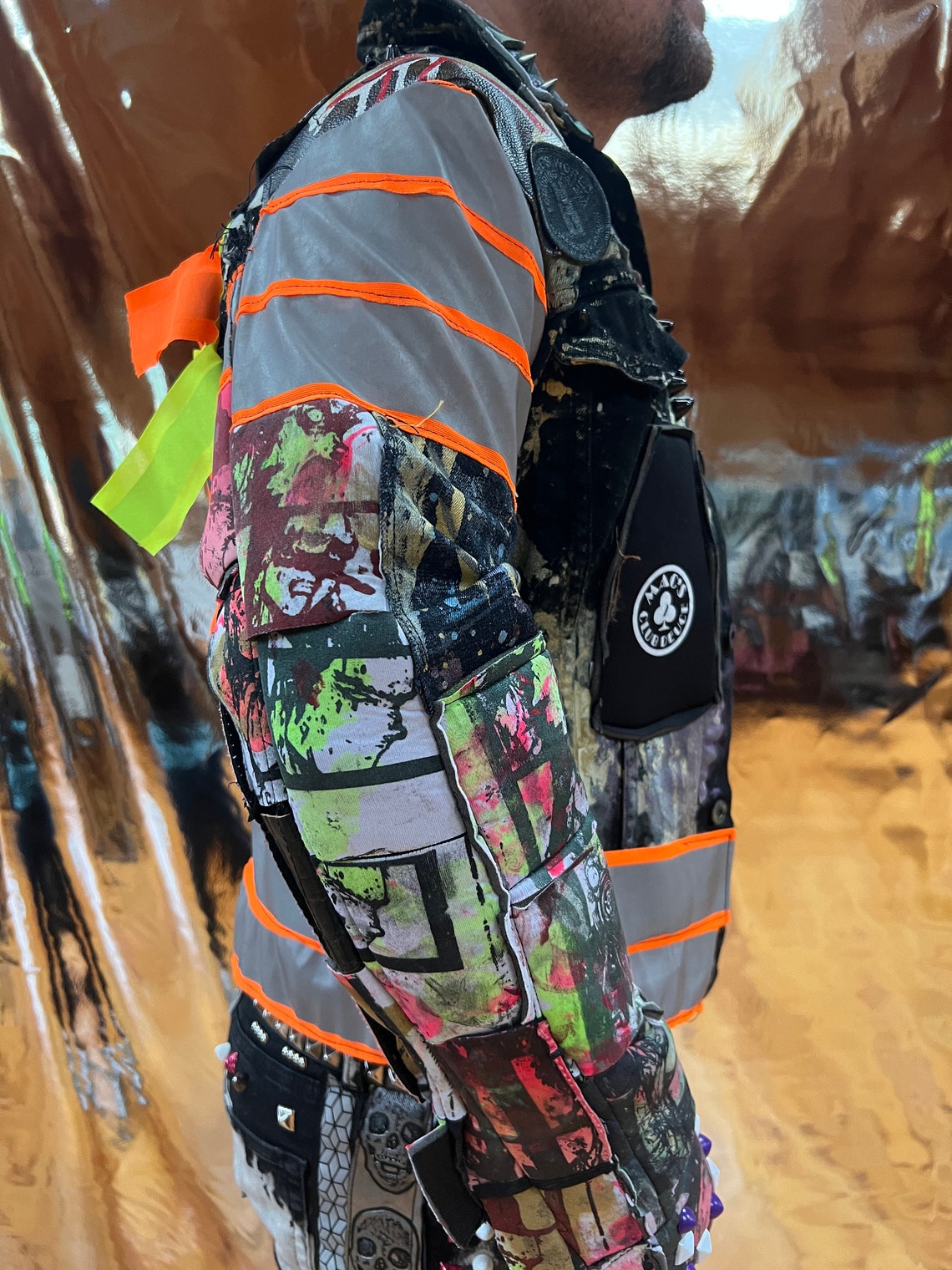 Statement Denim Jacket: Koozies, Patches, and Studs Upcycled, One-of-a ...