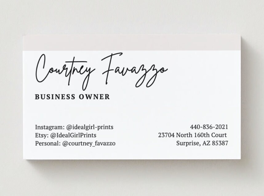 Custom Business Cards - Etsy