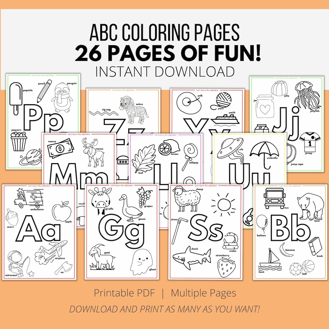 Alphabet Coloring Pages, ABC Coloring, Preschool Coloring Pages ...