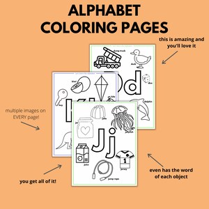 Alphabet Coloring Pages ABC Coloring Preschool Coloring - Etsy