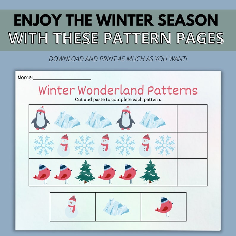 Winter Wonderland Patterns, Winter Patterns, Preschool Patterns, Winter ...