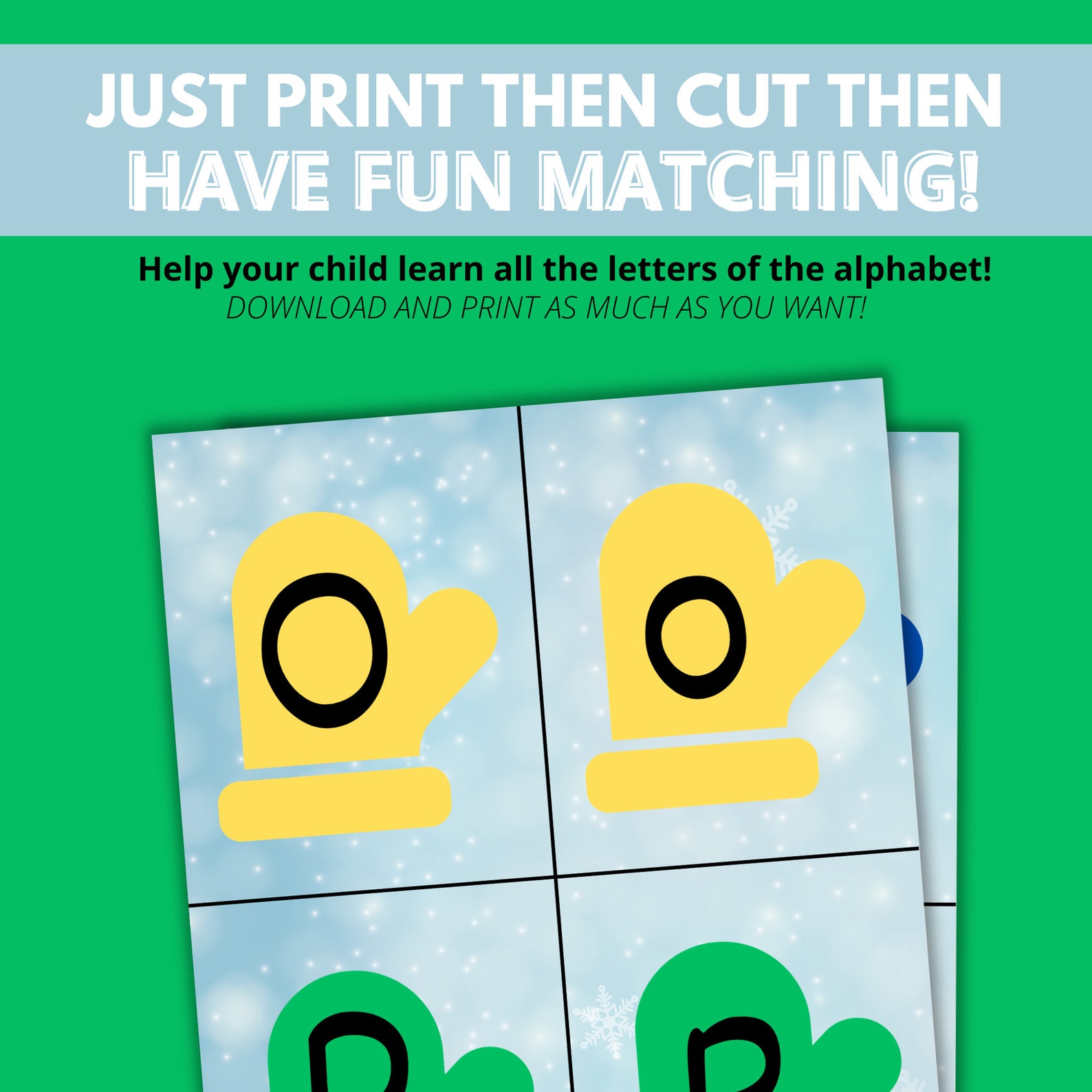 Winter Letter Matching, Mitten Letter Matching, Winter Preschool ...