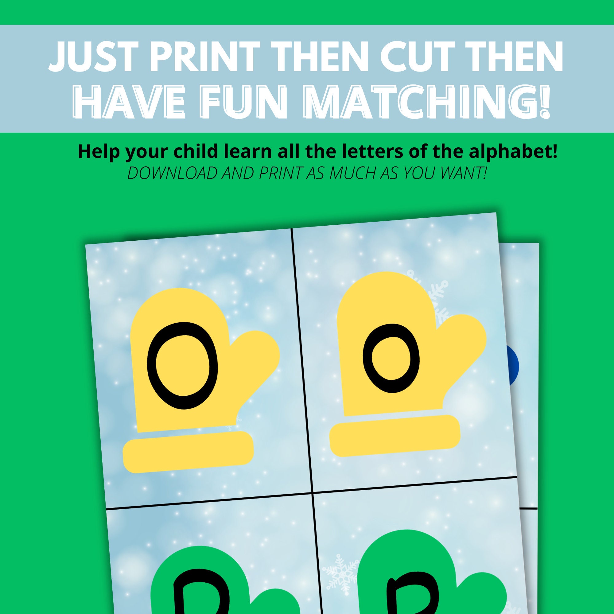 Winter Letter Matching, Mitten Letter Matching, Winter Preschool ...