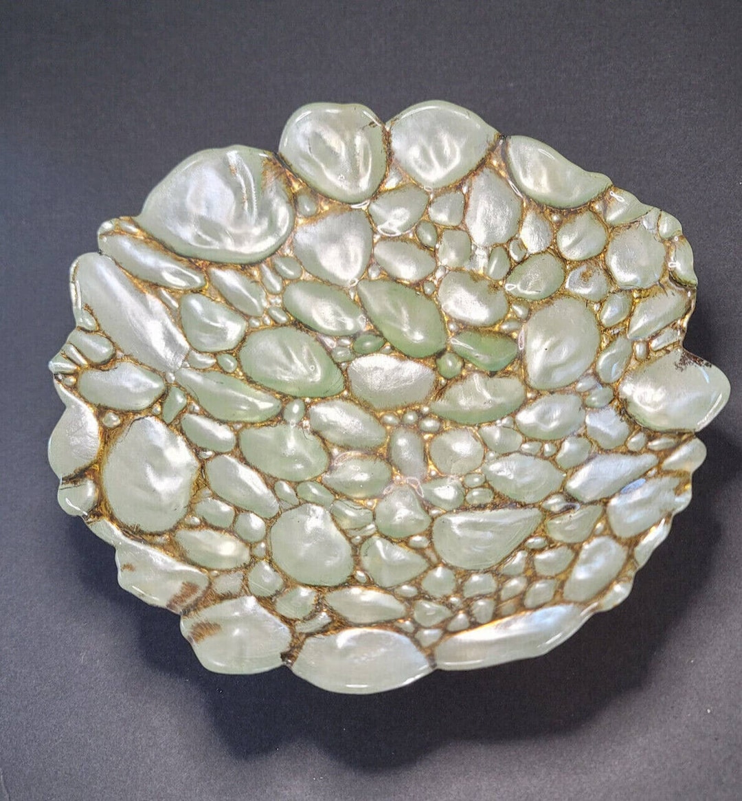 Arda Glass Oyster Clam Bowl Handmade Turkey Iridescent Hand - Etsy