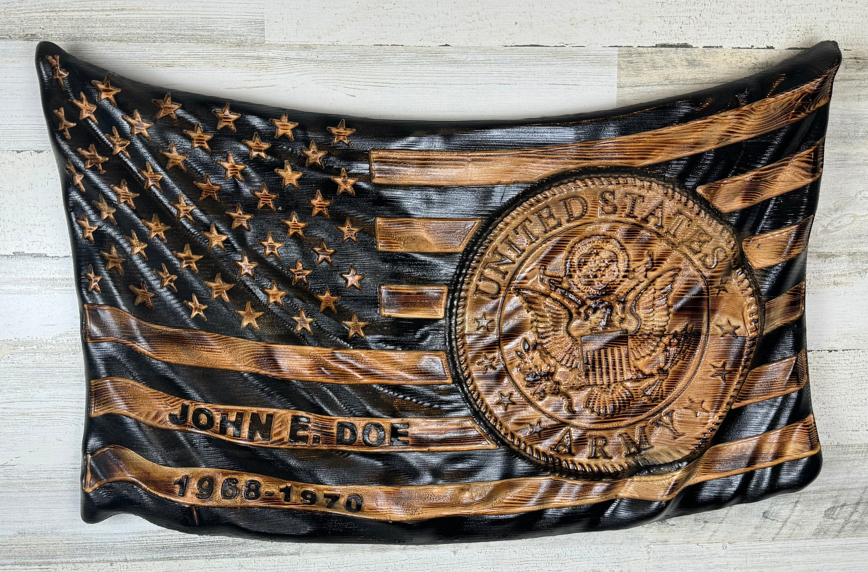 Custom Military Flag (BLACKOUT) Personalized Engraved Wood Decor - Etsy