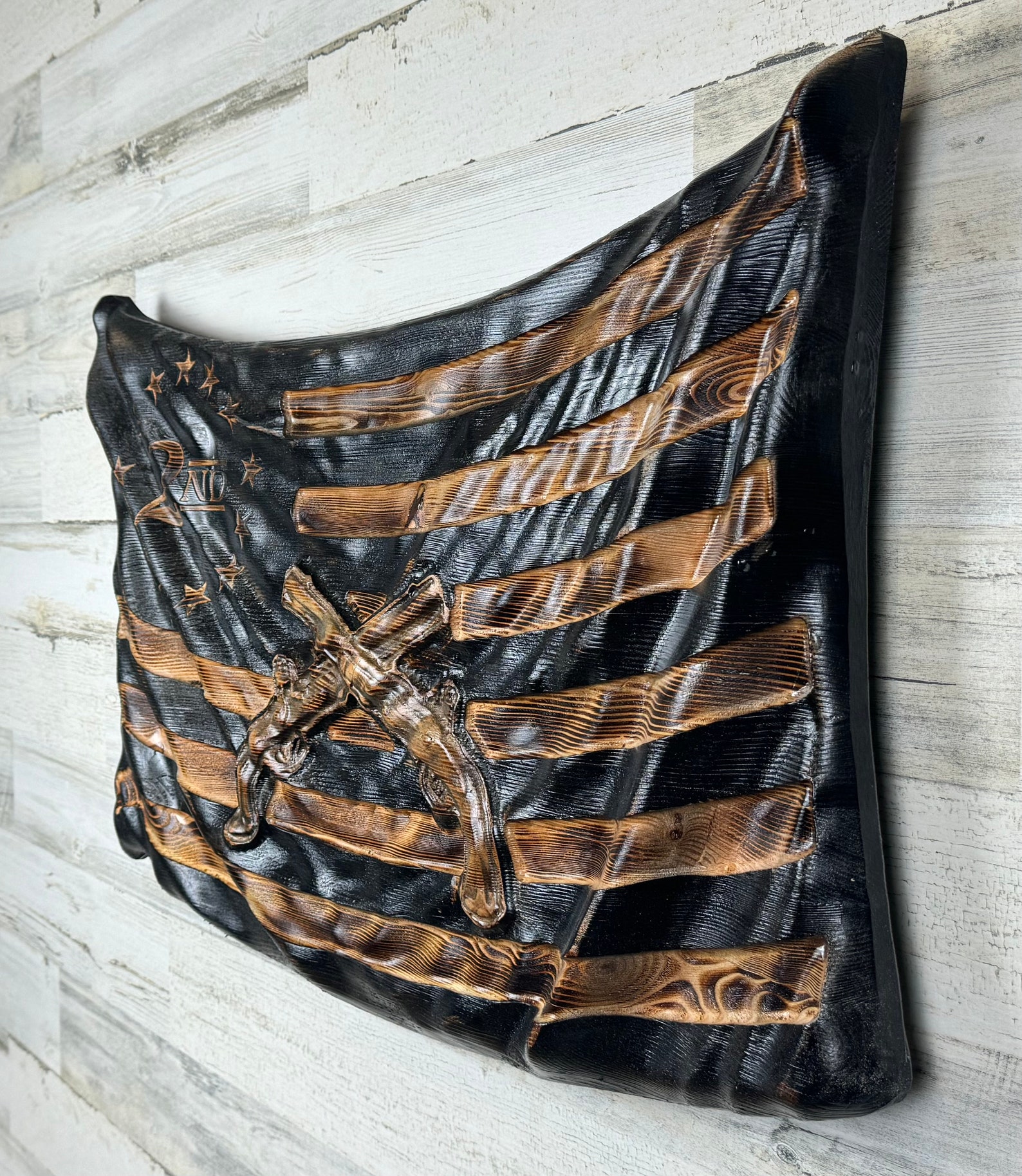 Second Amendment American Wood Flag Personalized Gift for Father ...