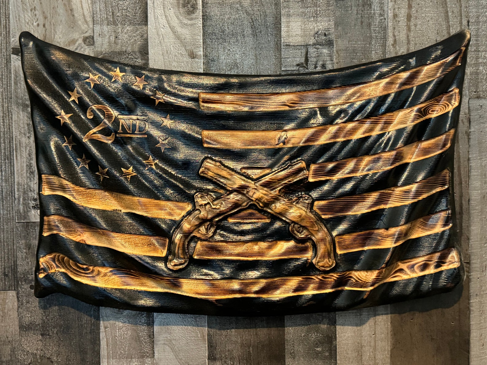 Second Amendment Draped Wood Flag, Patriotic Wall Decor - Etsy