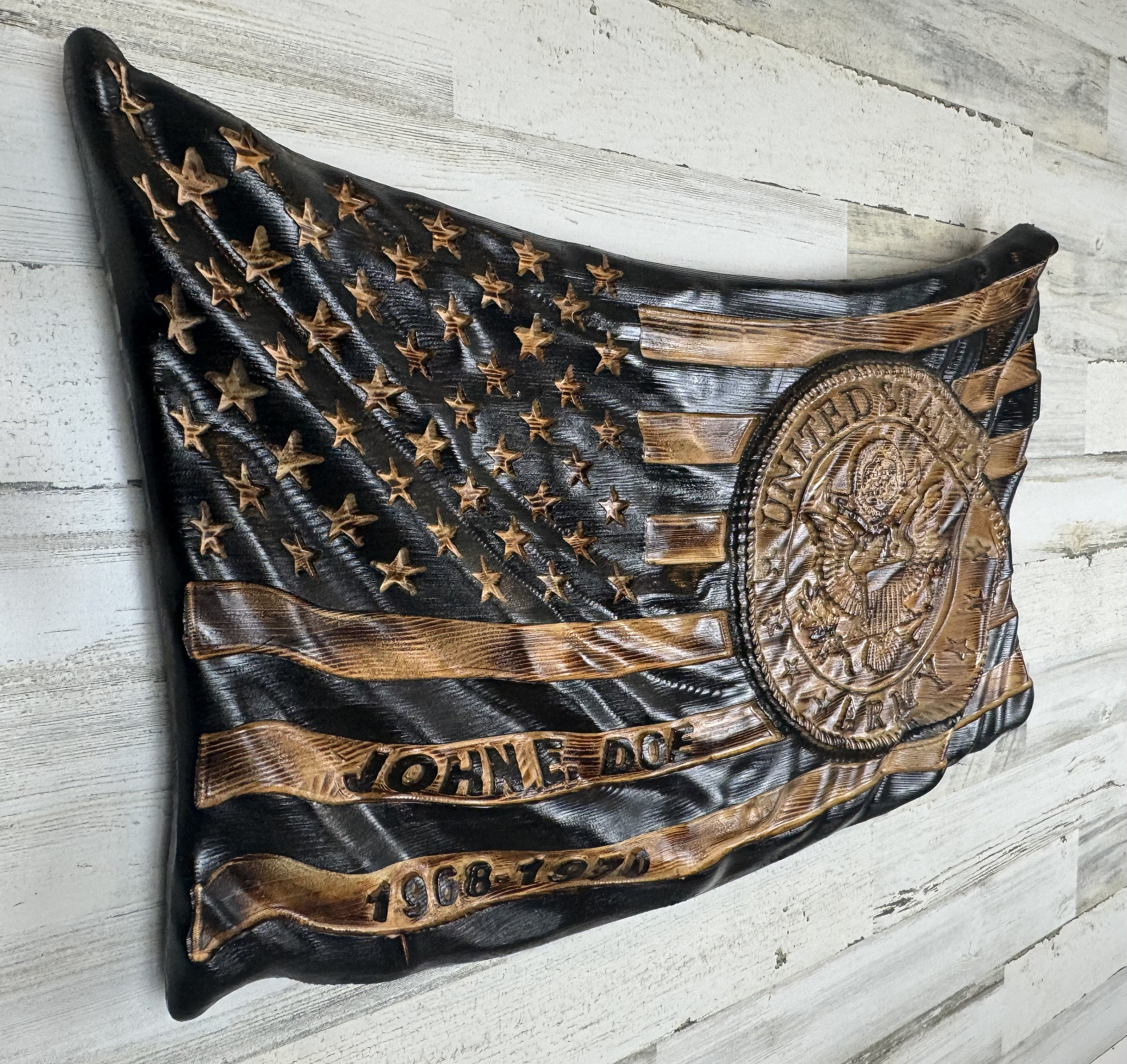 Custom Military Flag (BLACKOUT) Personalized Engraved Wood Decor - Etsy